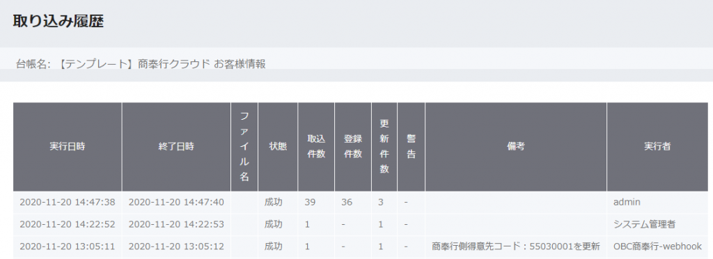 基本操作（OBC商奉行 Web-API連携パターン①データインポート） – WArm+ オンラインマニュアル